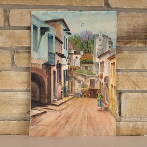 Original 1987 Watercolor Painting -mexican/ South American Village San ...