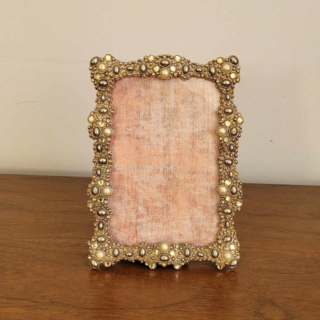 Vintage Ornate Cast Metal Filigree Photo Picture Frame With - Etsy