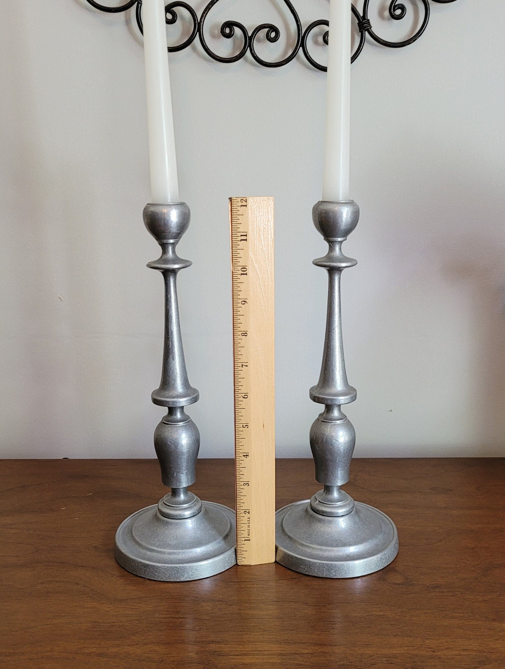 Vintage Carson Metal Candlestick Pair – Brutalist Industrial Taper ...
