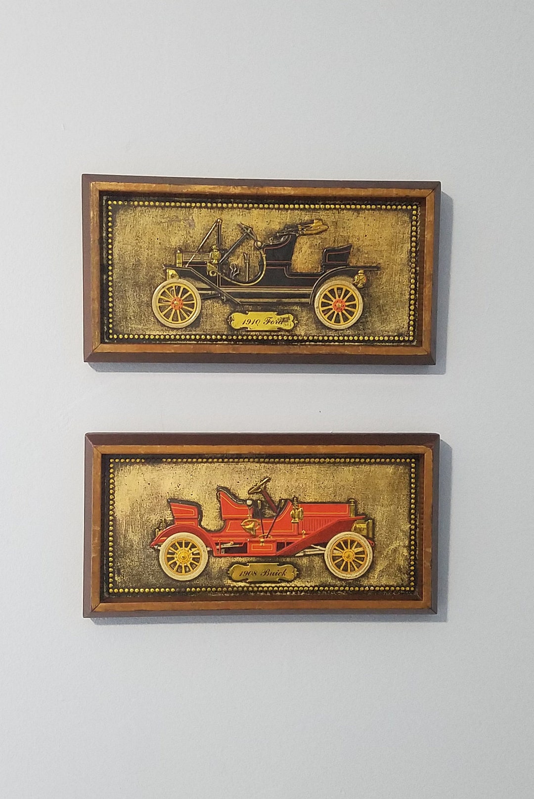 Vintage Car Wall Plaques – 1908 Buick, 1910 Ford Bas Relief - Etsy