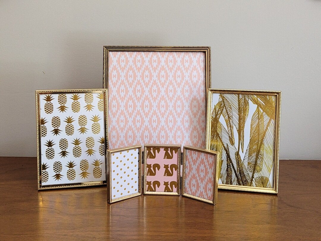 Vintage Mixmatch Set of 4 Gold Tone Metal Photo Picture Frames - Etsy