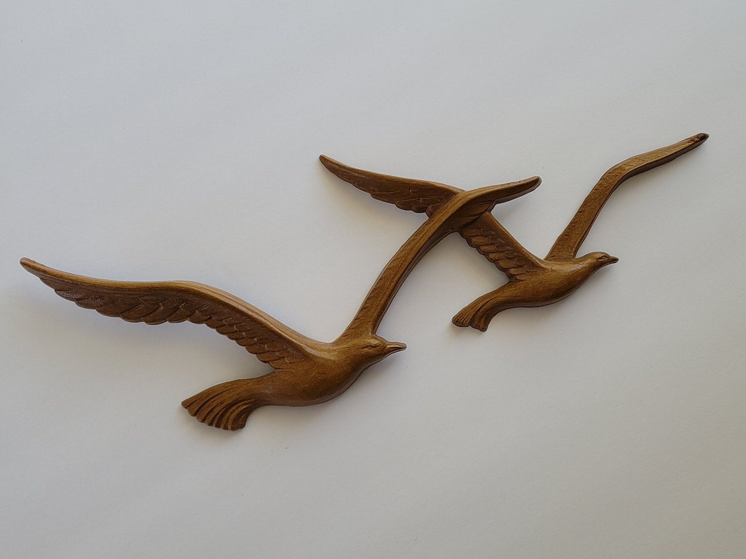 1981 Seagull Birds in Flight Wall Plaque Made in USA by Homco Hard ...