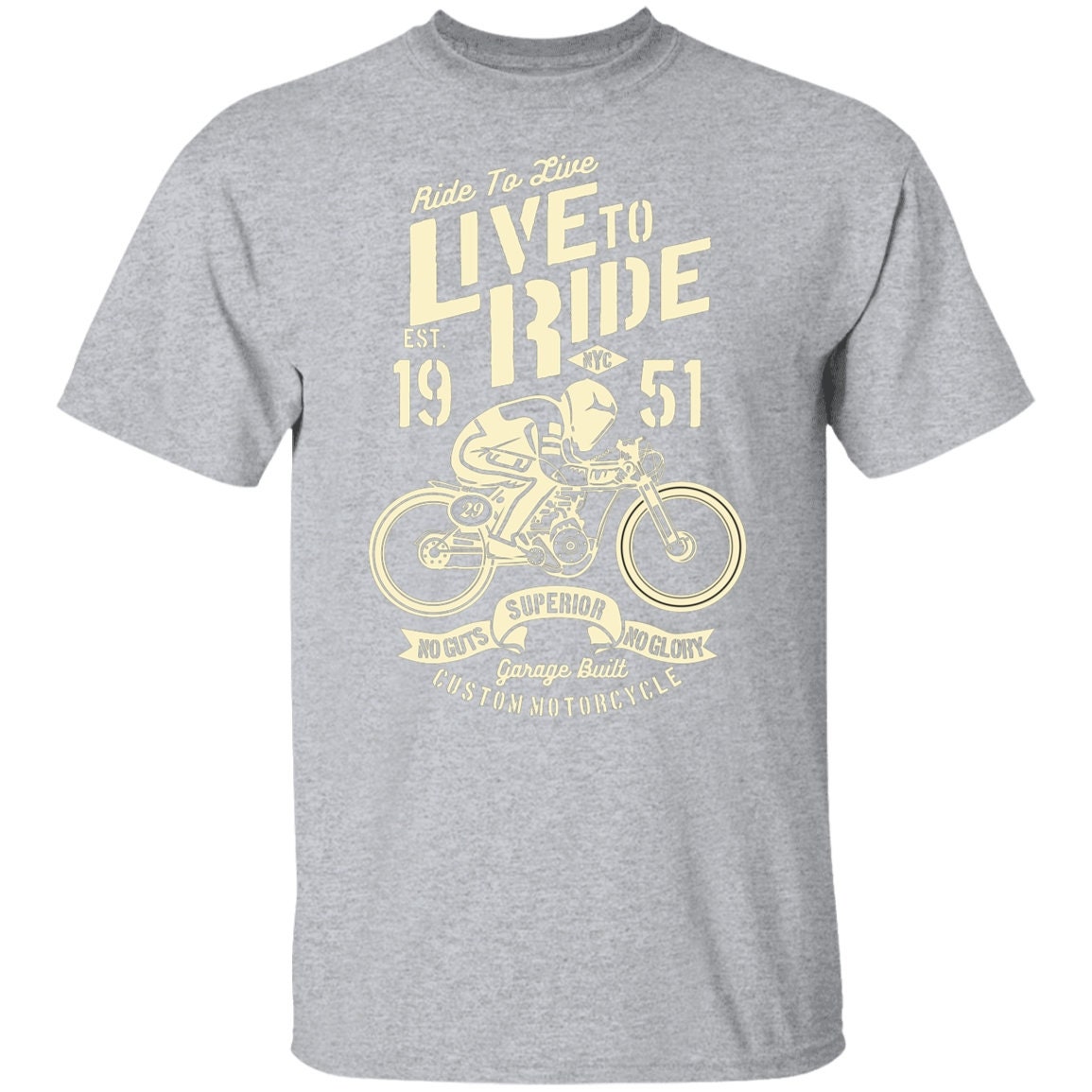 Motorcycle Shirt, Ride to Live, Live to Ride, Classic Motorcycle Biker ...