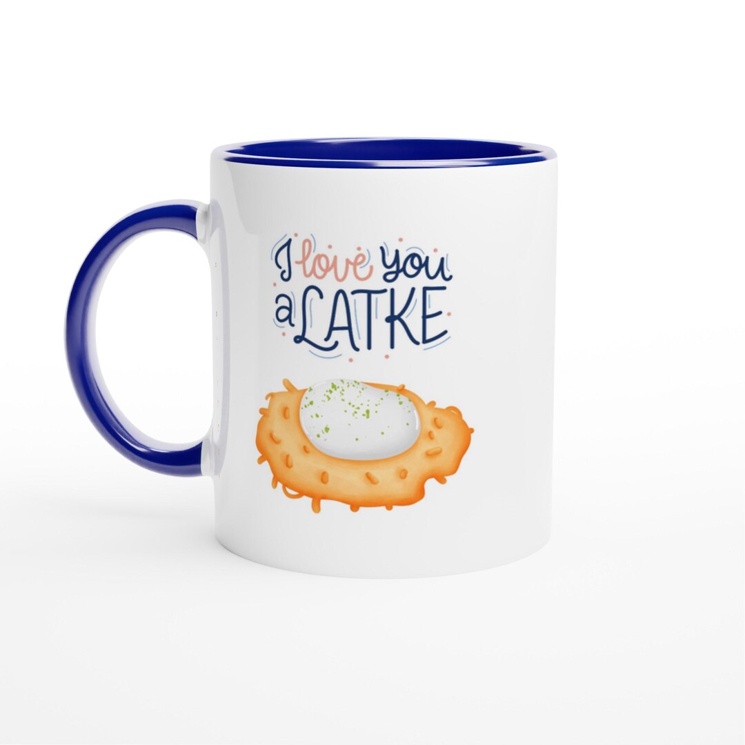 I Love You a Latke Mug | Jewish Humor Coffee Mug | Hanukkah Gift ...