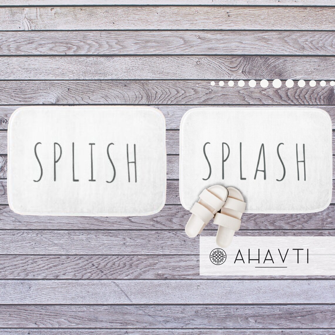Splish Splash Matching Bath Mats Black and White Bath Mat - Etsy