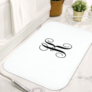Monogrammed Bath Mat | Elegant Bath Mat With Your Own Monogram ...