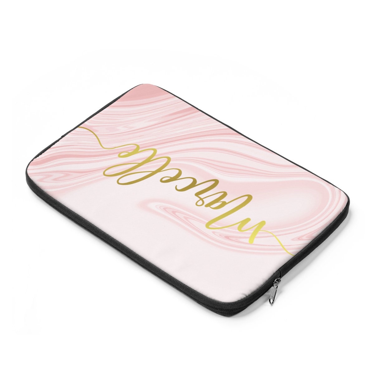 Monogrammed Laptop Sleeve Pink Marble Custom Name Laptop | Etsy
