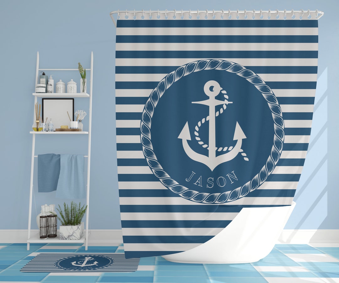 Personalized Kids' Marine Bathroom Set | Marine Shower Curtain | Marine ...