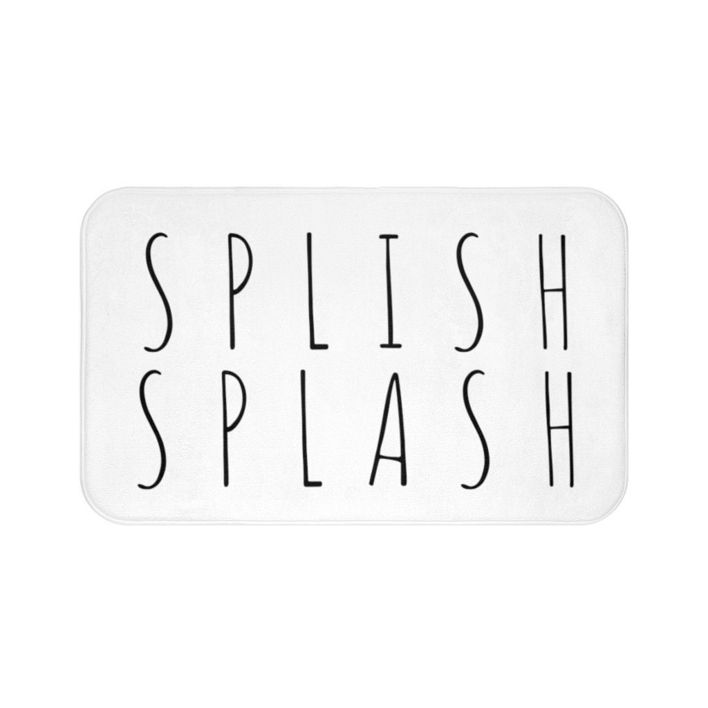 Splish Splash Funny Bath Mat Black and white Bathroom decor | Etsy