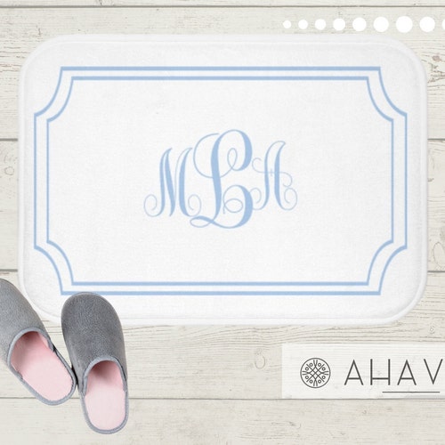 Monogrammed Bath Mat - Etsy