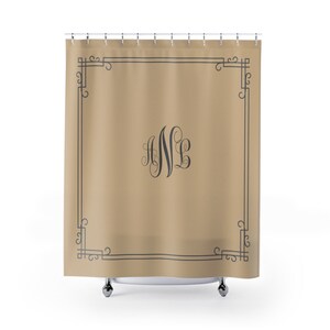 Elegant Monogrammed Shower Curtain Unique and Personalized Bathroom ...