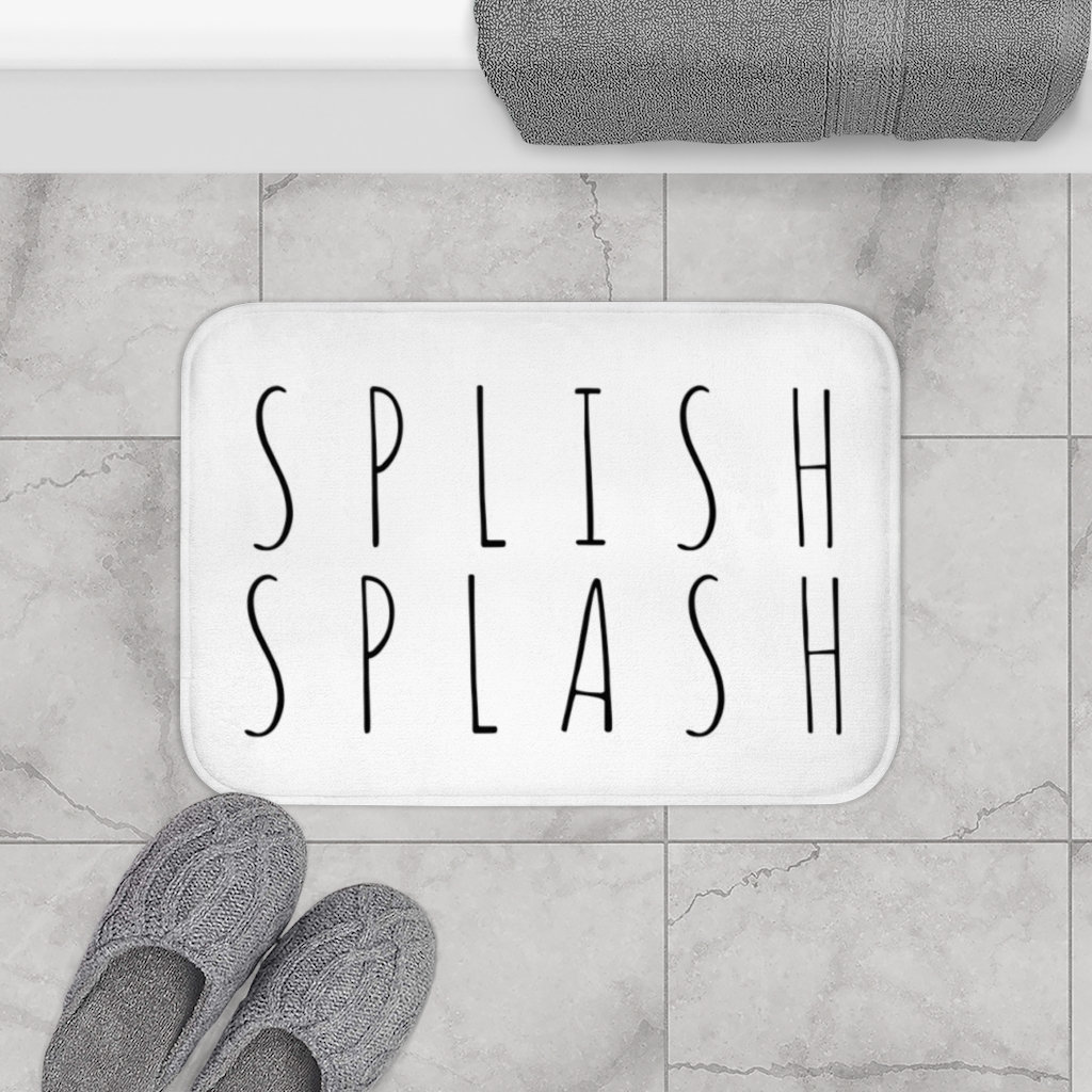 Splish Splash Funny Bath Mat Black and White Bathroom Decor - Etsy