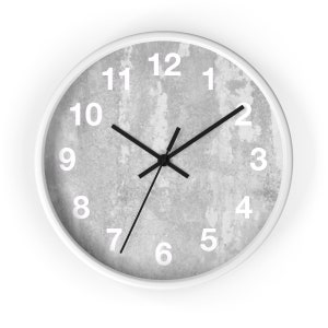 Industrial Look, Wall Clock, Solid Color, Cement Background, Classic ...