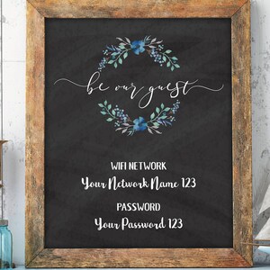 WIFI Password Sign, Wifi Password Printable, Internet Sign, Be Our ...