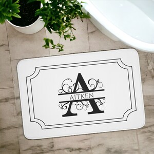 Any Color Monogrammed Bath Mat Elegant Bath Mat With Your Own Monogram ...