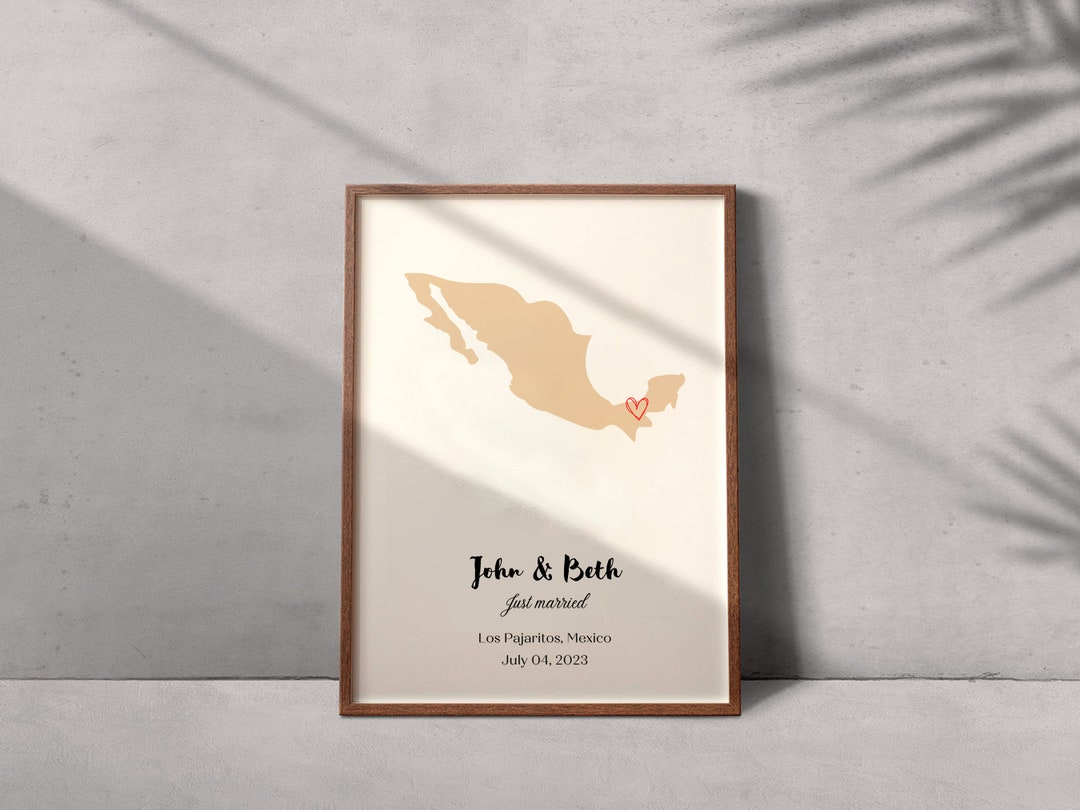 Personalized Map Couple Print Couple Names Print Unique Wall Art ...