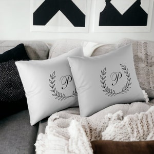 Initial Bed Pillows A Set of Two Pillowcases Personalized - Etsy