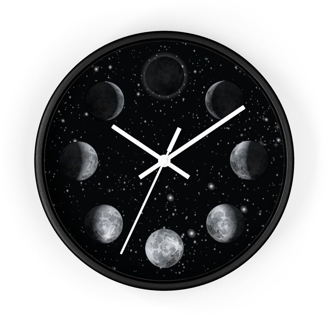 Moon Phases Wooden Wall Clock Decorative Lunar Cycle Clock - Etsy