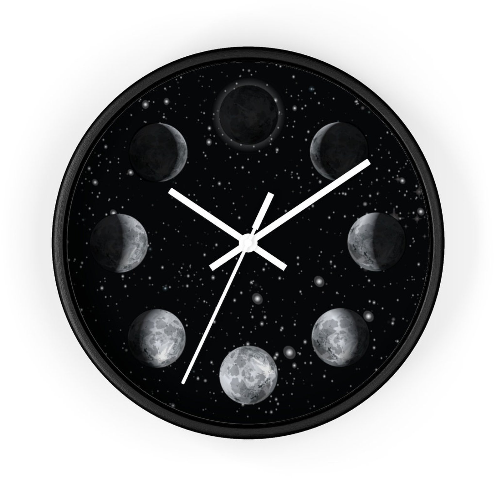 Moon Phases Wooden Wall Clock Decorative Lunar Cycle Clock - Etsy