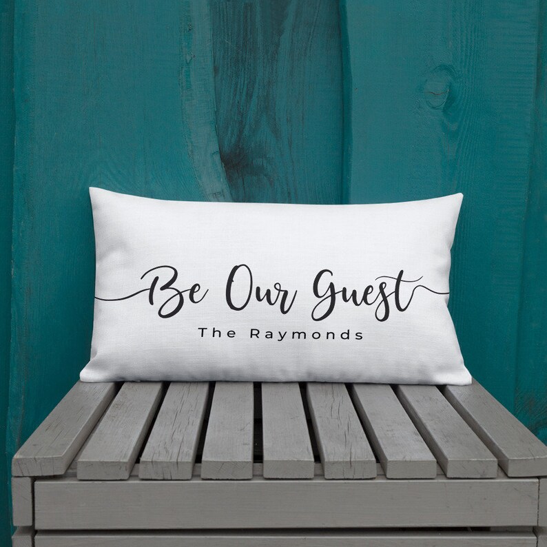 Personalized Be Our Guest Pillow Custom Family Name Pillow - Etsy