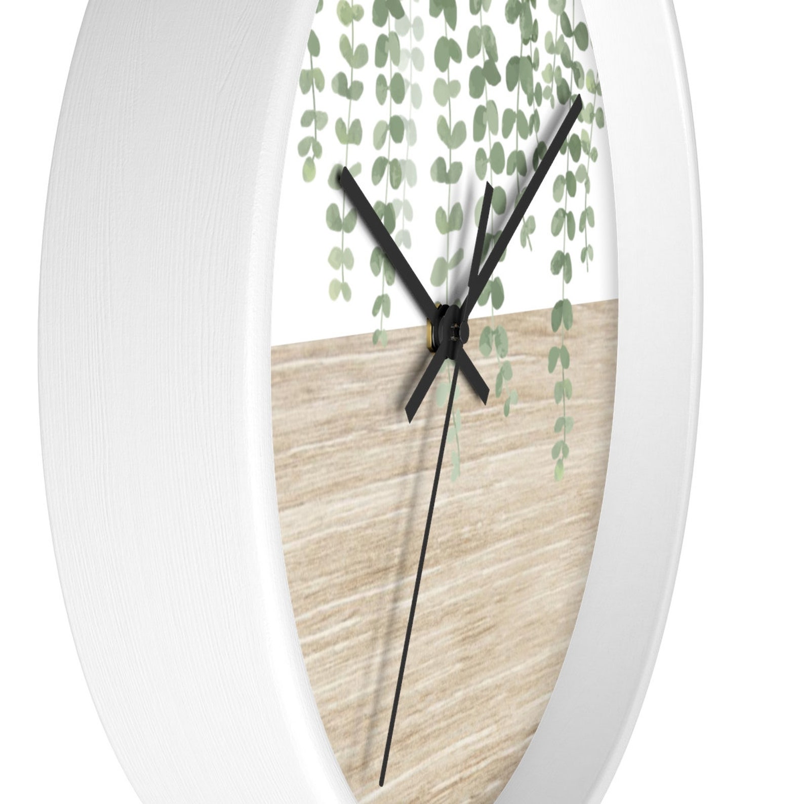 Eucalyptus Leaves Round Wooden Wall Clock Leaves and - Etsy