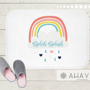 Splish Splash Rainbow Bath Mat Cute Kids Bathroom Decor - Etsy