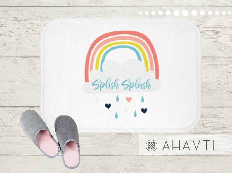 Splish Splash Rainbow Bath Mat Cute Kids Bathroom Decor - Etsy