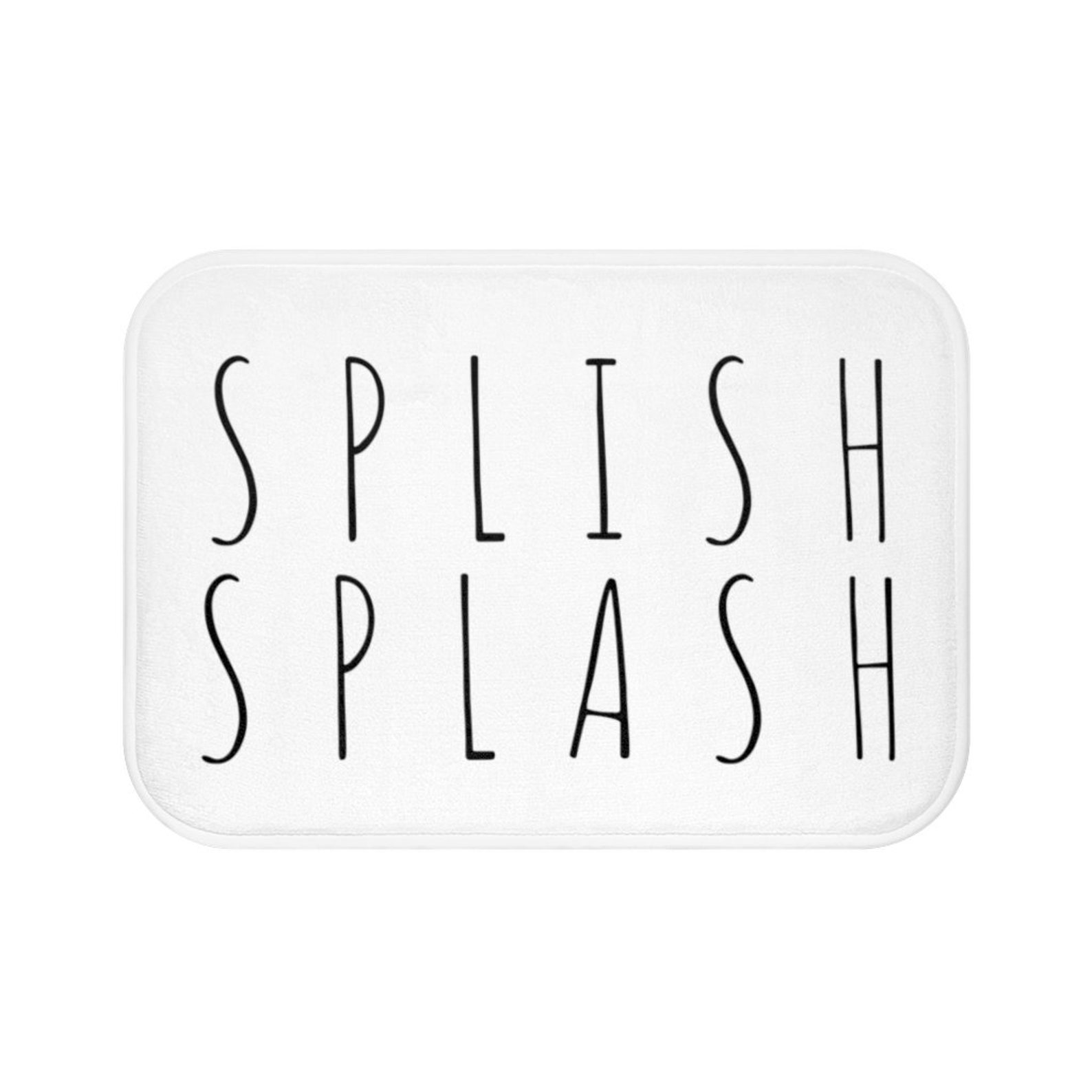 Splish Splash Funny Bath Mat Black and White Bathroom Decor | Etsy