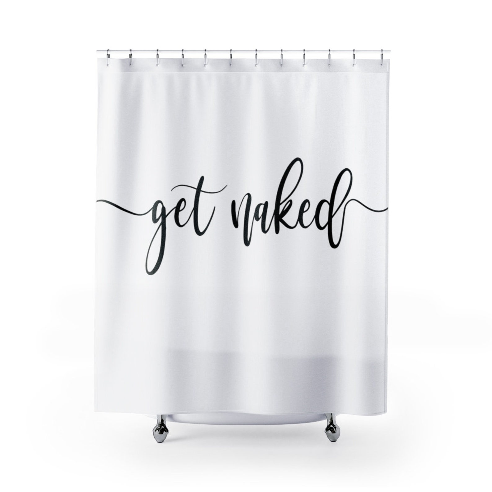 Get Naked Shower Curtain Unique Bathroom Decor Fun Shower - Etsy