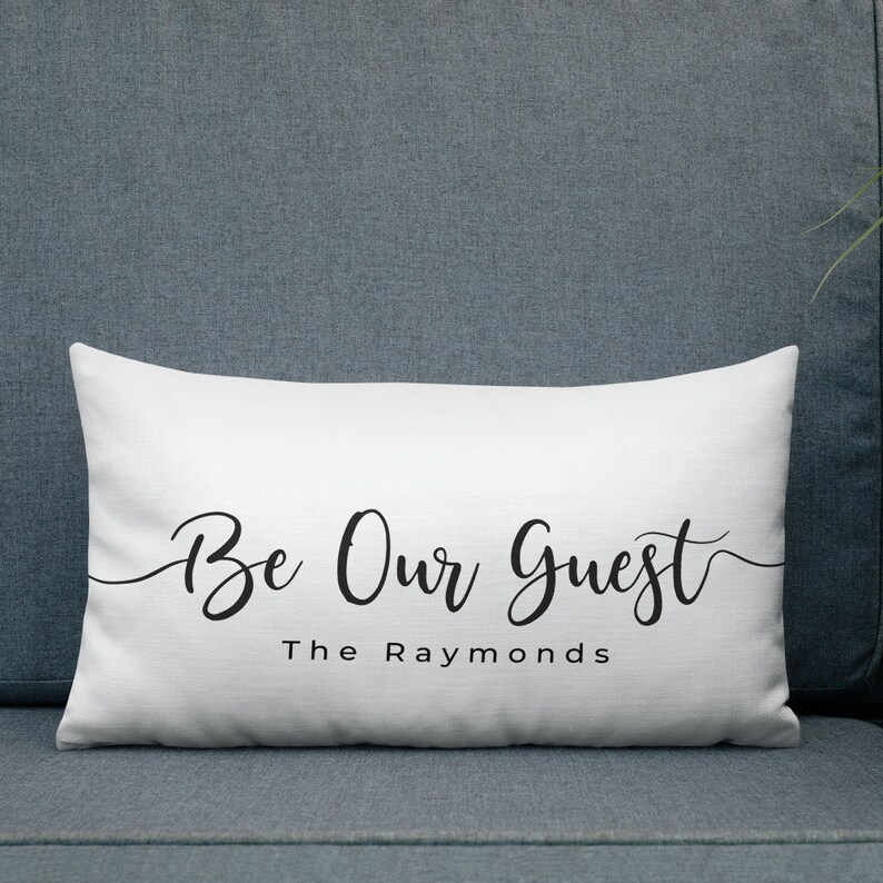 Personalized Be Our Guest Pillow Custom Family Name Pillow - Etsy
