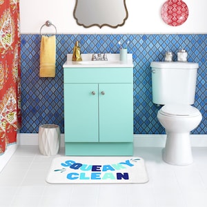 Splish Splash Bath Mat Squeaky Clean Bath Mat Bathroom Decor Cute Kids ...