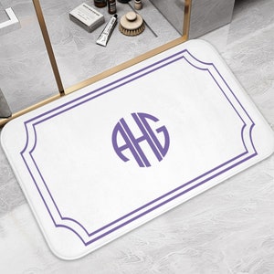 Custom Monogrammed Bath Mat Personalized Bathroom Decor Bathroom ...