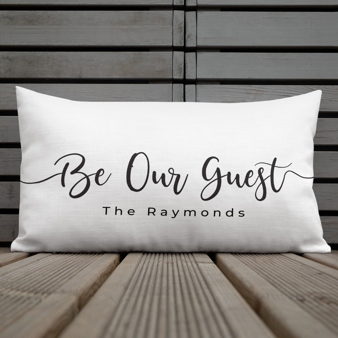 Personalized Be Our Guest Pillow Custom Family Name Pillow Guest Room ...