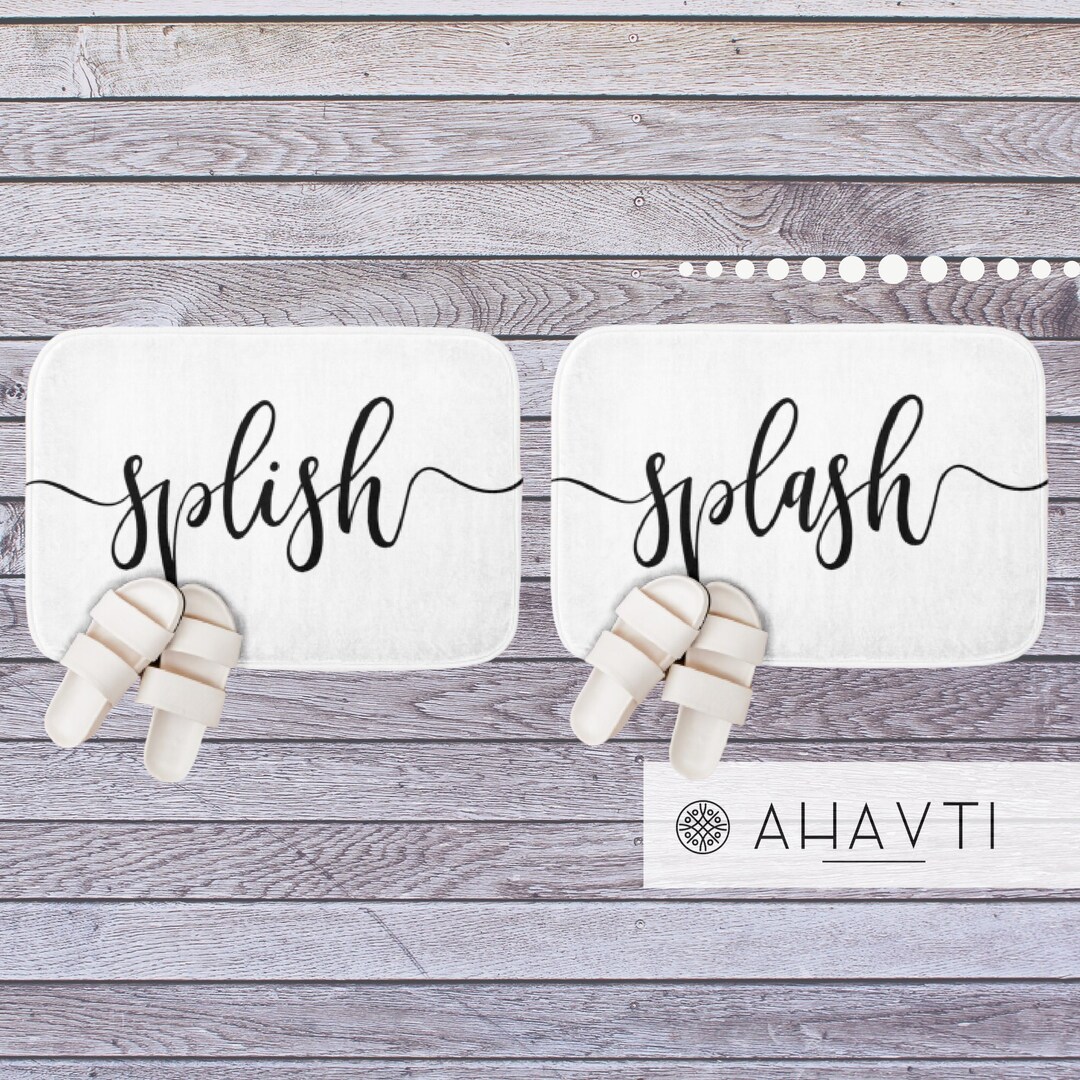 Splish Splash Matching Bath Mats Funny Kids Bath Mats Cute Bathroom ...