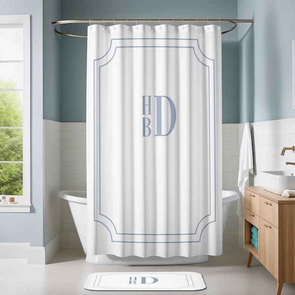 Monogram Curtain - Etsy