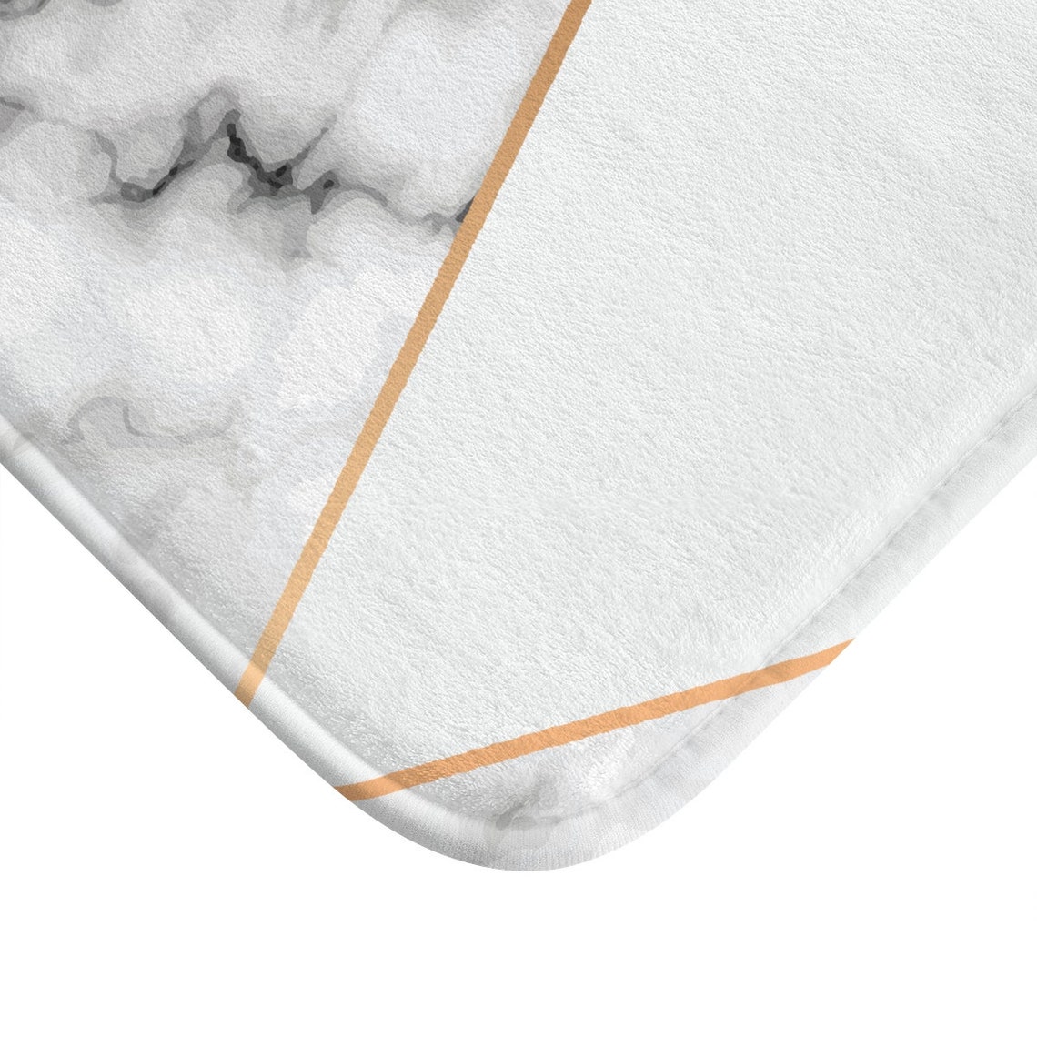Minimalistic Design Bath Mat Marble Background Geometric | Etsy