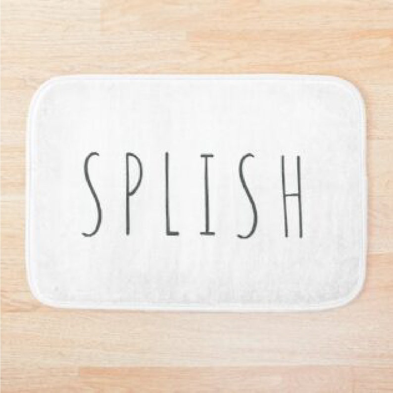 Splish Splash Matching Bath Mats Black and White Bath Mat | Etsy
