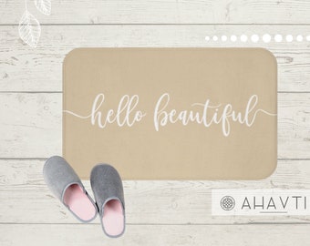 Hello Beautiful Bathroom Mat - Etsy