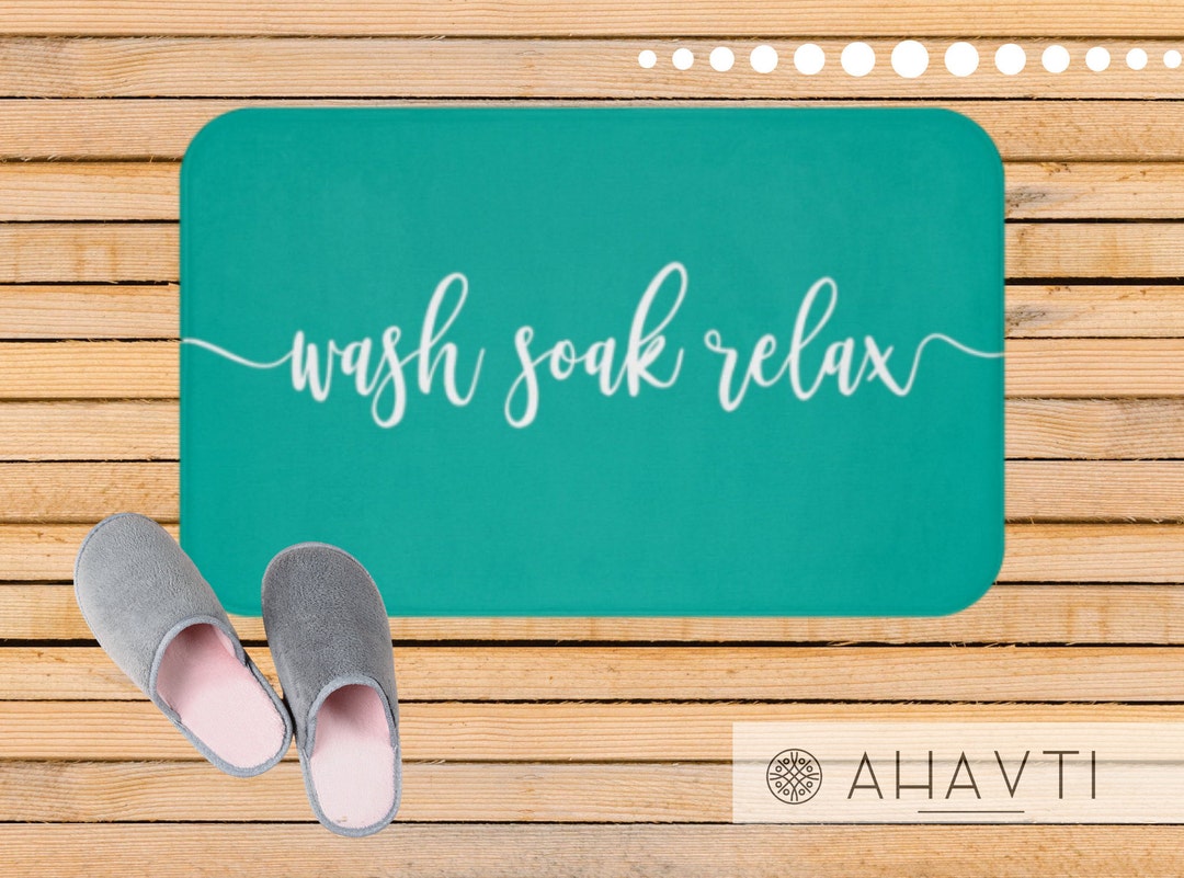 Wash Soak Relax Bath Mat Shower Decor Choose Your Color Stylish Bath ...