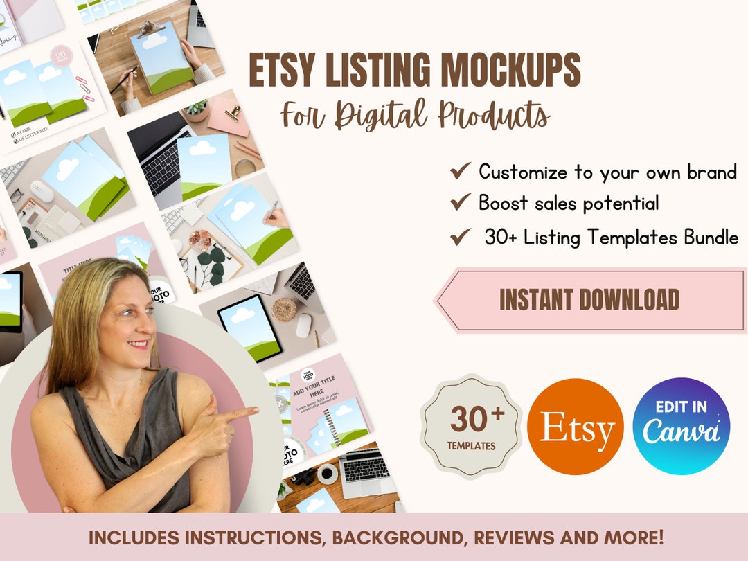 Digital Product Listing Template Mockups Bundle 30 High-quality Listing ...