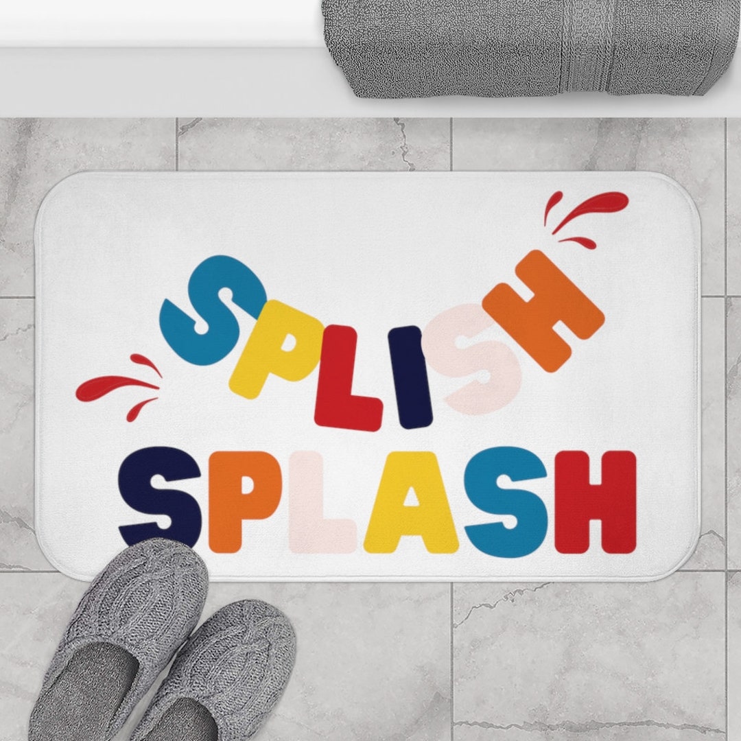 Splish Splash Bath Mat Cute Kids Bath Rug Bathroom Accessories for ...