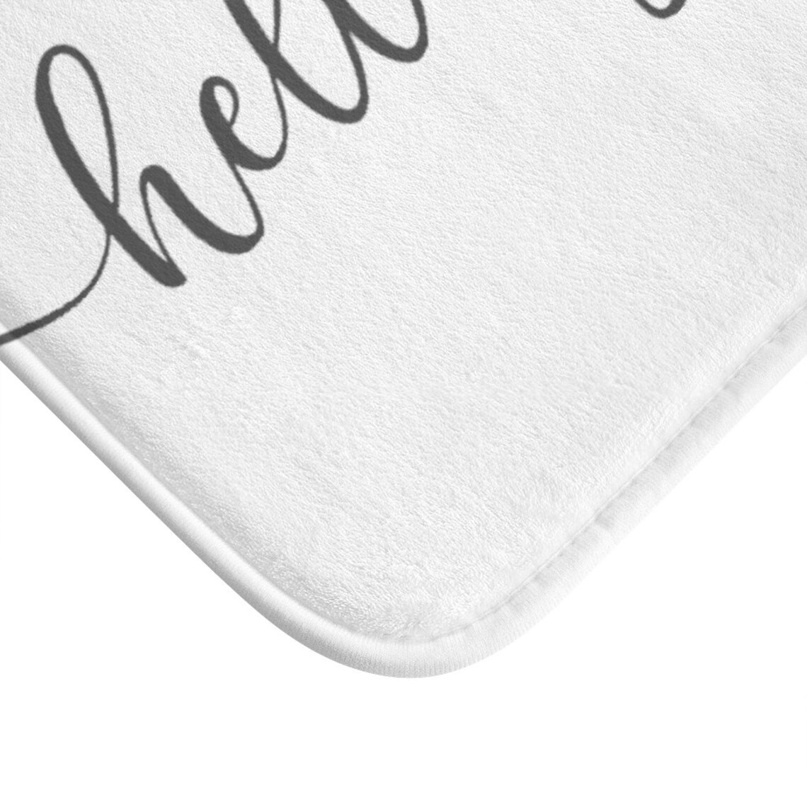 Hello Gorgeous Bath Mat White and Gray Bath Mat Cute Bath - Etsy