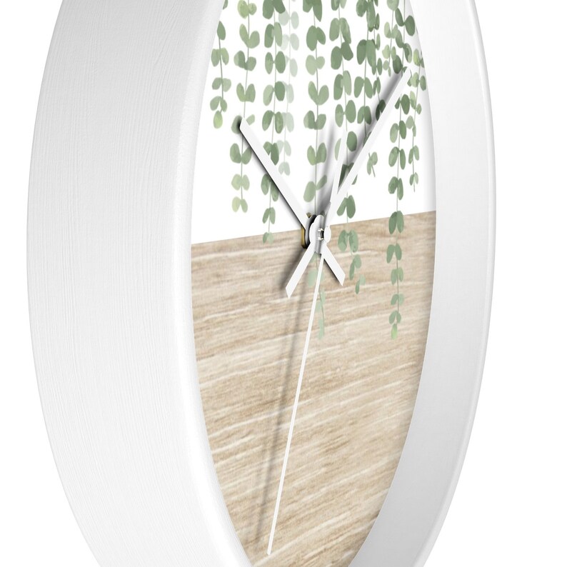 Eucalyptus Leaves Round Wooden Wall Clock Leaves and | Etsy
