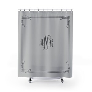 Elegant Monogrammed Shower Curtain Unique and Personalized Bathroom ...