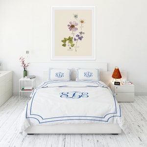 Custom Monogram Bed Set Monogrammed Duvet Cover and Pillow Cases ...