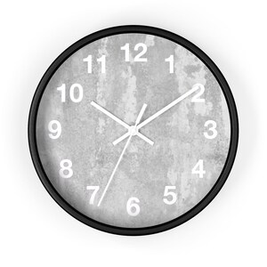 Industrial Look, Wall Clock, Solid Color, Cement Background, Classic ...