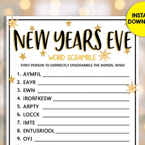 New Years Eve Word Scramble Games Fun Holiday Party NYE Family - Etsy