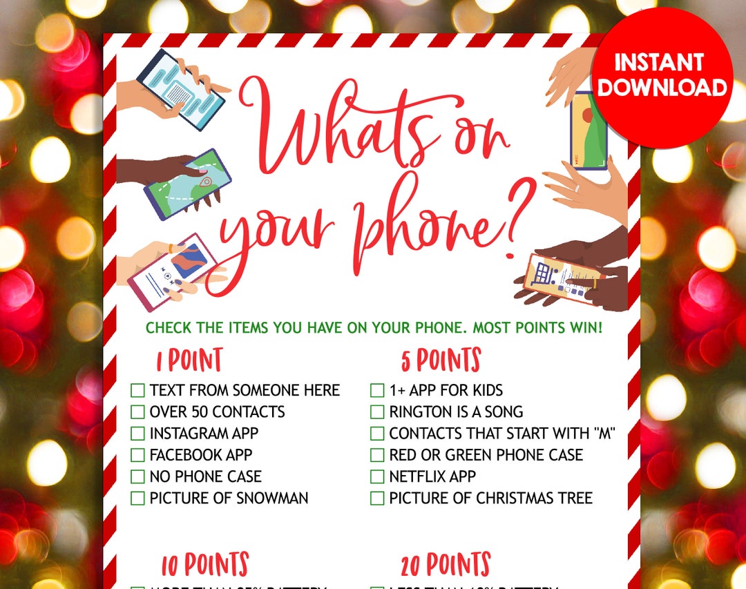 Christmas Whats on Your Phone Games Fun Holiday Party Family Kids and ...