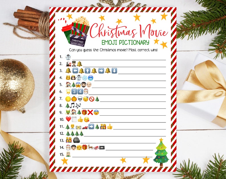 Christmas Games Movie Emoji Pictionary Fun Holiday Party Family Kids ...