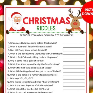 Christmas Riddle Games Trivia Fun Holiday Party Family Kid Adult Quiz ...